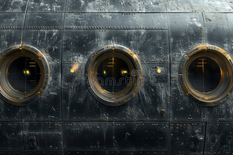 Spaceship Hull, a Close-Up Exploration of Metal Panels, Rivets, and ...