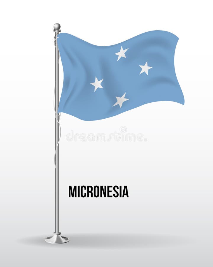 High Detailed Vector Flag of Micronesia Stock Vector - Illustration of ...