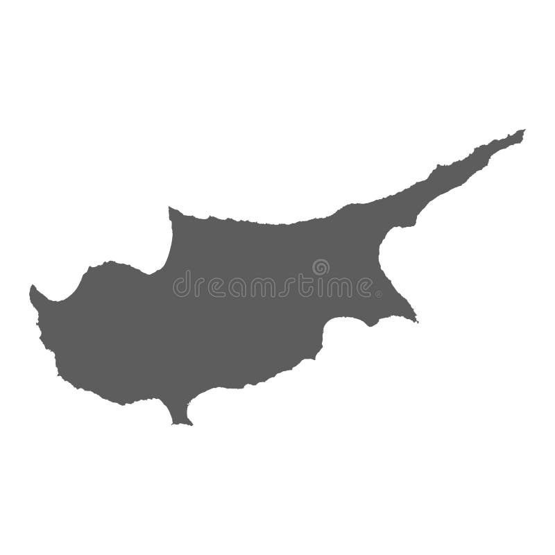 High Detailed Vector Map of Cyprus on White Background Stock ...
