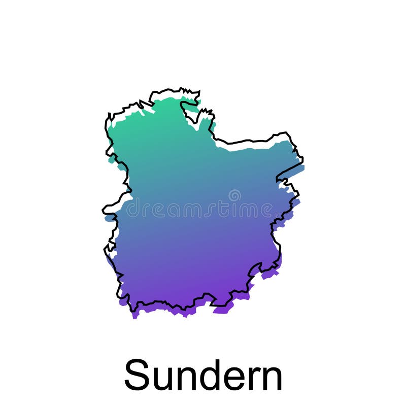High Detailed Vector Map of Sundern Modern Outline, Logo Vector Design ...
