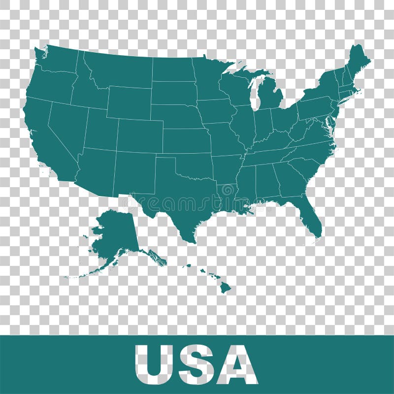 High Detailed Vector Map - United States. USA Vector Flat Stock Vector ...
