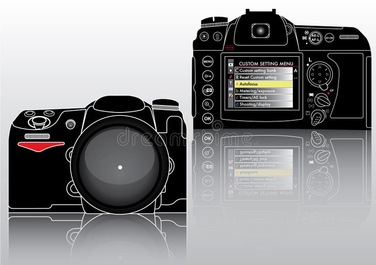 High Detailed Vector Professional SLR Camera Stock Vector ...