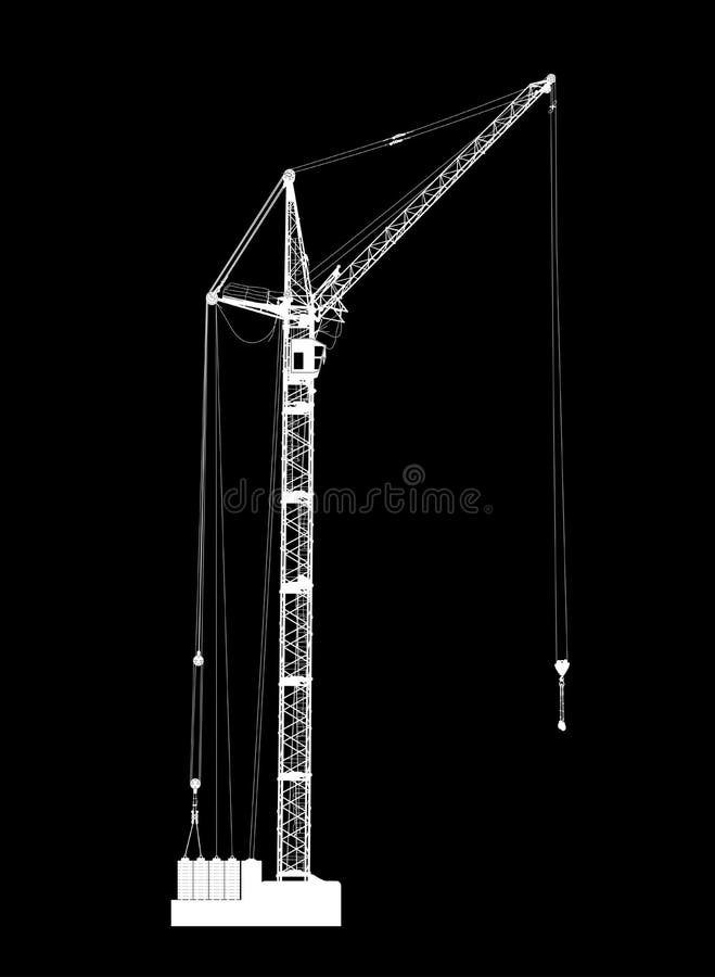 Hoisting Crane Isolated on a White Background. Vector Illustration ...