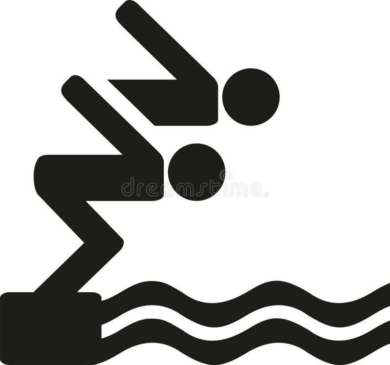 High diving pictogram stock vector. Illustration of water - 92976635
