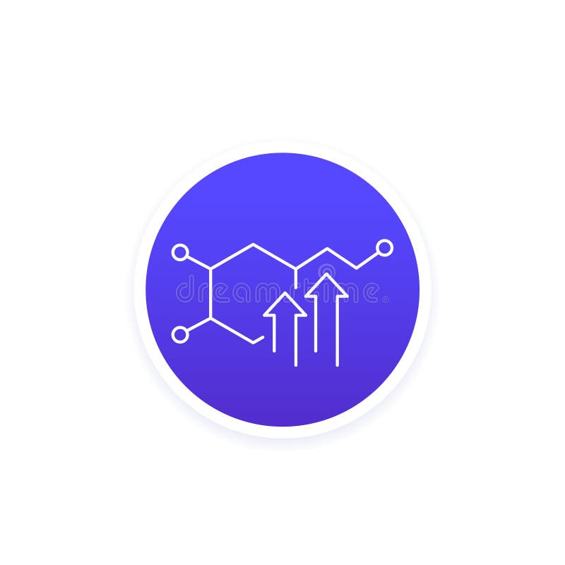 High Dopamine Level Icon with a Molecule, Vector Stock Vector ...