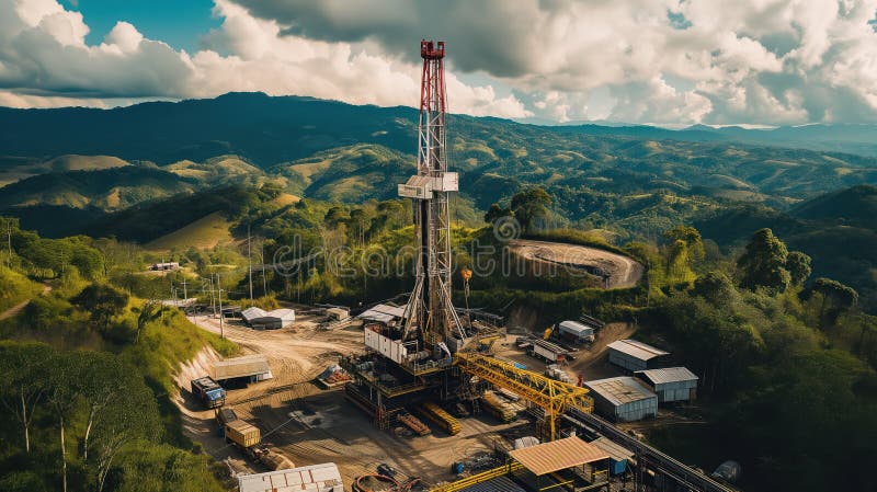 High Drilling Rig stock image. Image of tower, land - 302440469