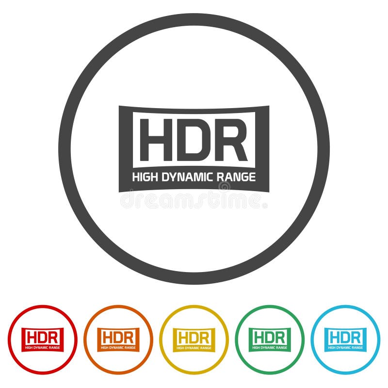 High Dynamic Range Imaging HDR Icon. Set Icons in Color Circle Buttons ... High Dynamic Range Imaging HDR Icon. Set Icons in Color Circle Buttons ...