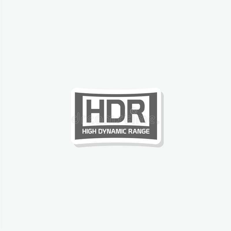 High Dynamic Range Imaging HDR Icon Sticker Isolated on Gray Background ...