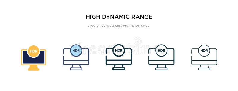 High Dynamic Range Imaging Icon in Different Style Vector Illustration ...