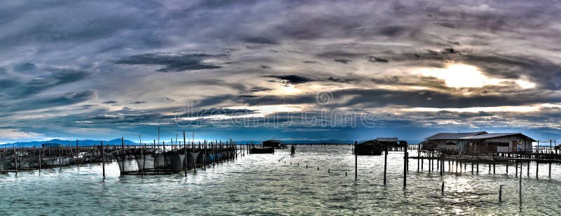 High Dynamic Range, Panorama Fishing Village Stock Image - Image of ...