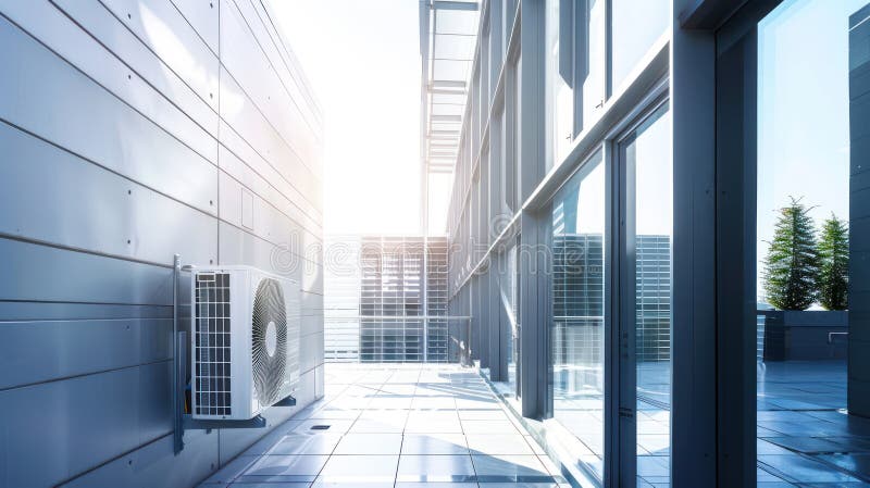 High-efficiency HVAC System Installed Stock Illustration - Illustration ...