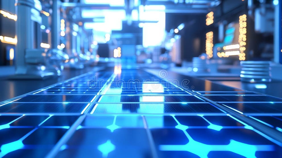 High Efficiency Quantum Dot Solar Cell Glowing in Modern Laboratory ...