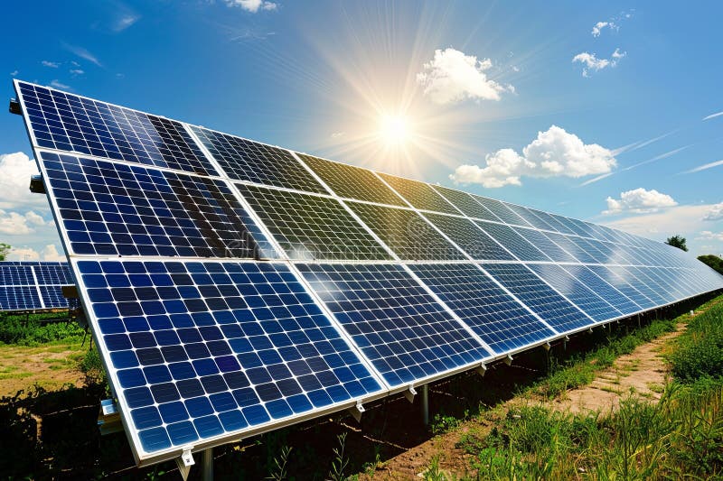 High-Efficiency Solar Panels Generate Maximum Power Under a Clear ...