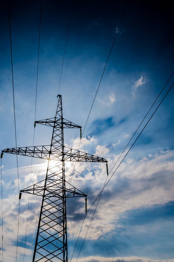 High-Electric Constructions, Elektrik, on the Background of the Stock ...