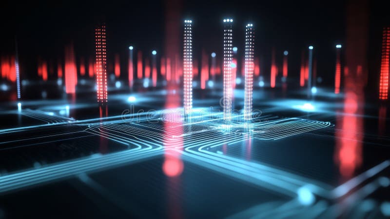 High Electron Mobility Transistor Technology Illustration in Abstract ...