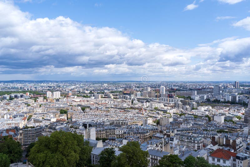 High Elevation View of Paris Stock Image - Image of travel, outdoor ...