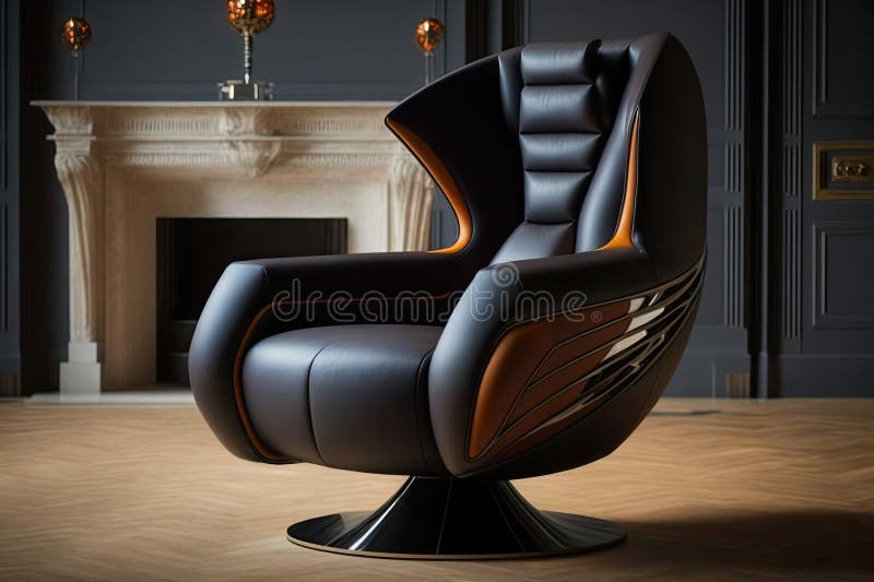 High-end Armchair with Swivel Base and Adjustable Headrest for Maximum ...