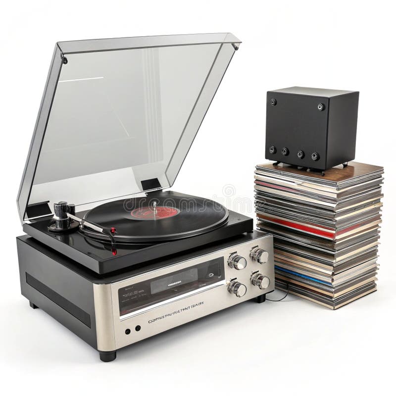 High-end Audio and Vinyl Set Isolated on White Background Stock ...