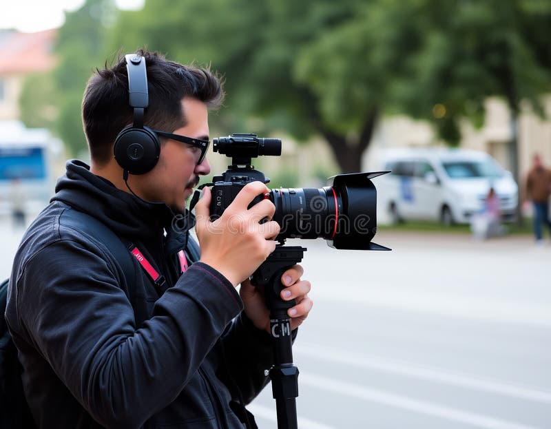 High End Camera User Camera Operator Photographing the Photographer ...