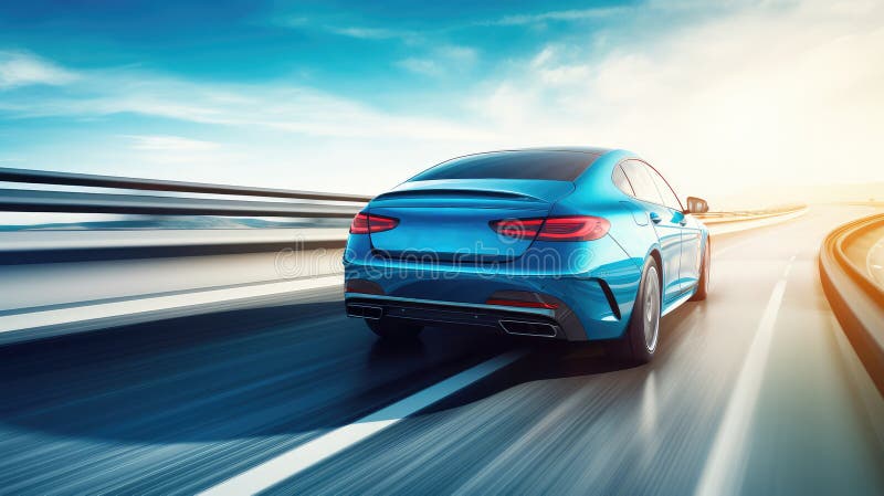 A High-end Car on a Highway, Motion Speed Blur Stock Illustration ...