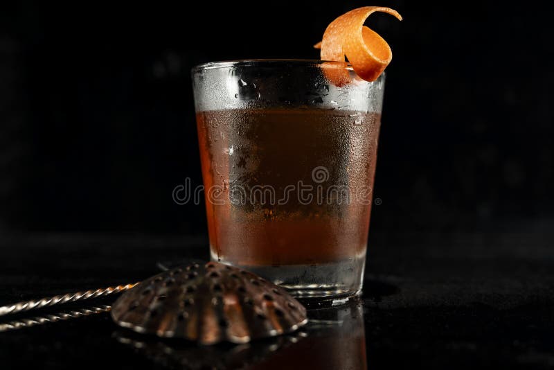 High-end Craft Cocktail Isolated on a Black Background Stock Image ...