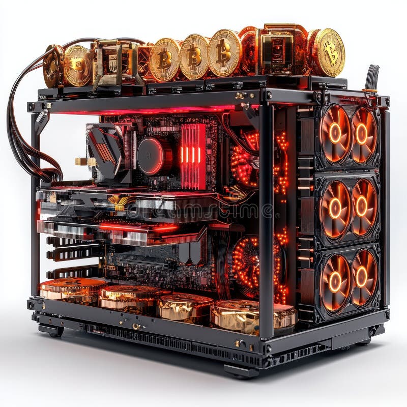 Custom Built Red and Gold PC Case with High End Components and Advanced ...