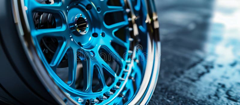High-End Custom Car Rim Display. Generative Ai Stock Illustration ...