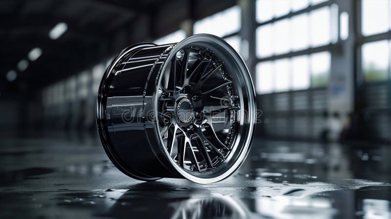 High-End Custom Car Rim Display. Generative Ai Stock Illustration ...