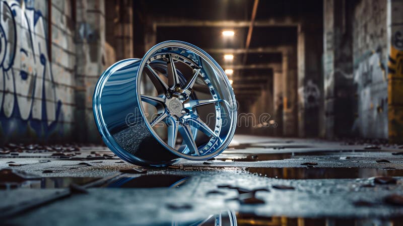 High-End Custom Car Rim Display. Generative Ai Stock Illustration ...