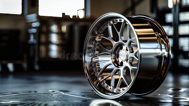 High-End Custom Car Rim Display. Generative Ai Stock Illustration ...