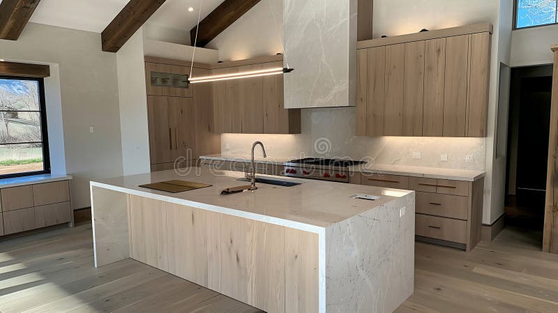 A High-end Custom Kitchen Being Designed with Precision Carpentry ...
