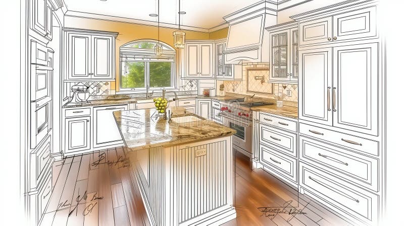 A High-end Custom Kitchen Being Designed with Precision Carpentry ...