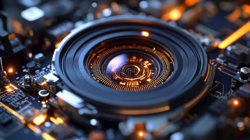 High-End DSLR Camera Sensor with Advanced CMOS Technology Stock ...