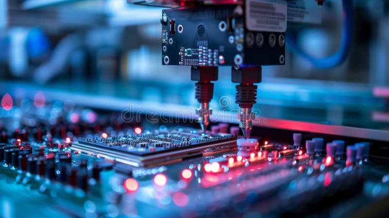 High-End Electronics Assembly Line Stock Illustration - Illustration of ...