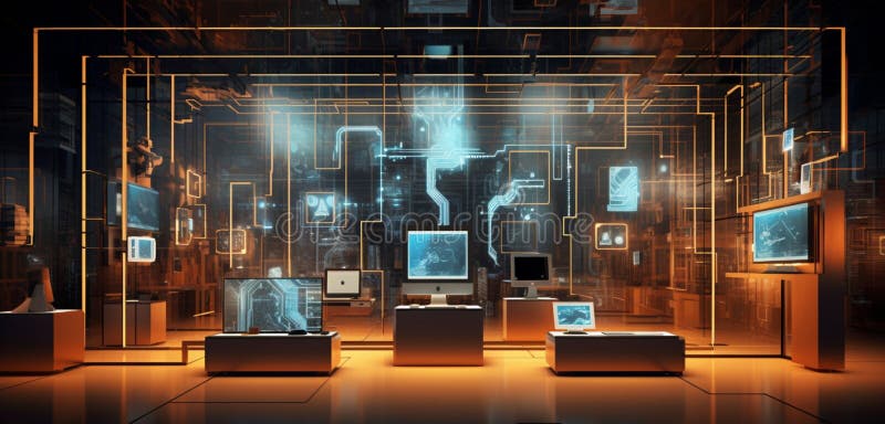 A High-end Electronics Store with a 3D Circuit Board Wall Pattern in ...