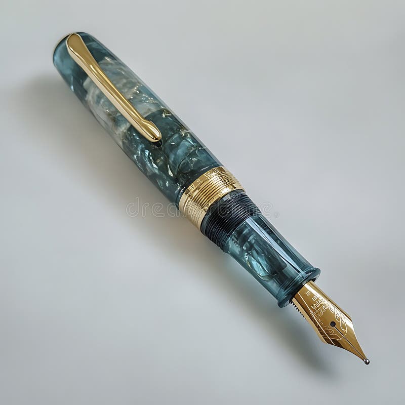 High-End Fountain Pen Close-Up with Open Cap Stock Photo - Image of ...
