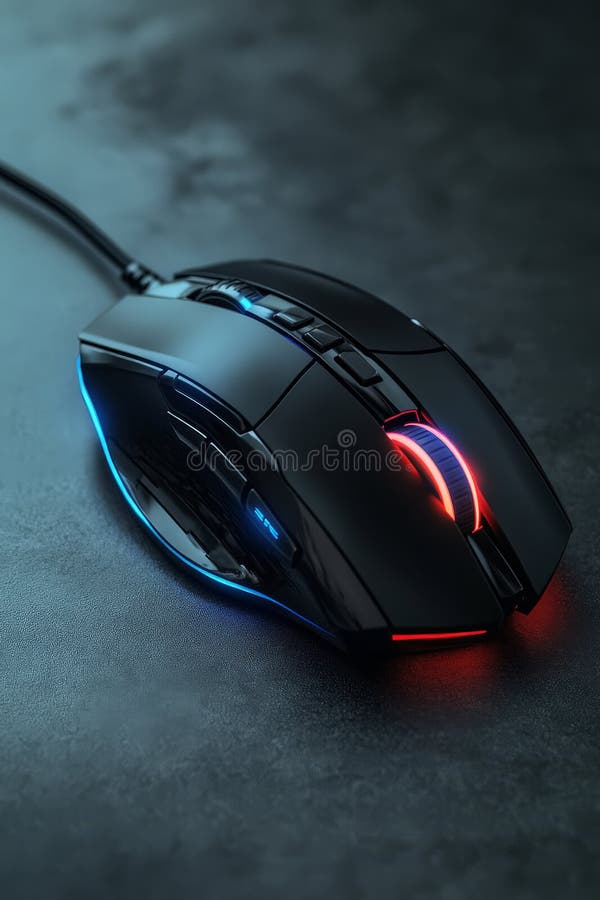 High-End Gaming Mouse with LED Features Stock Illustration ...
