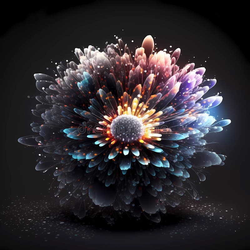 High-end Gorgeous Symmetrical Particles All Placed Flower Warm Material ...