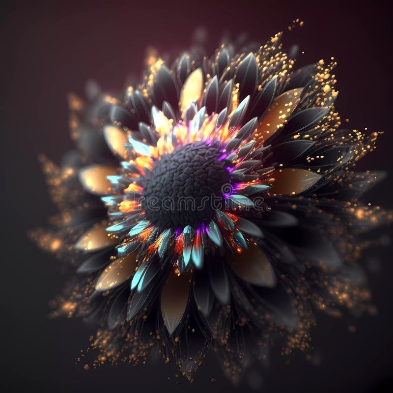 High-end Gorgeous Symmetrical Particles All Placed Flower Warm Material ...