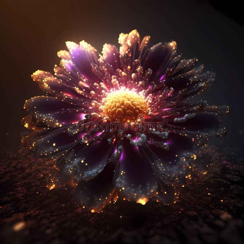 High-end Gorgeous Symmetrical Particles All Placed Flower Warm Material ...