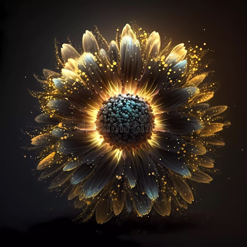 High-end Gorgeous Symmetrical Particles All Placed Flower Warm Material ...