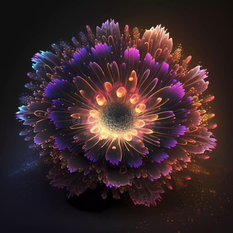 High-end Gorgeous Symmetrical Particles All Placed Flower Warm Material ...