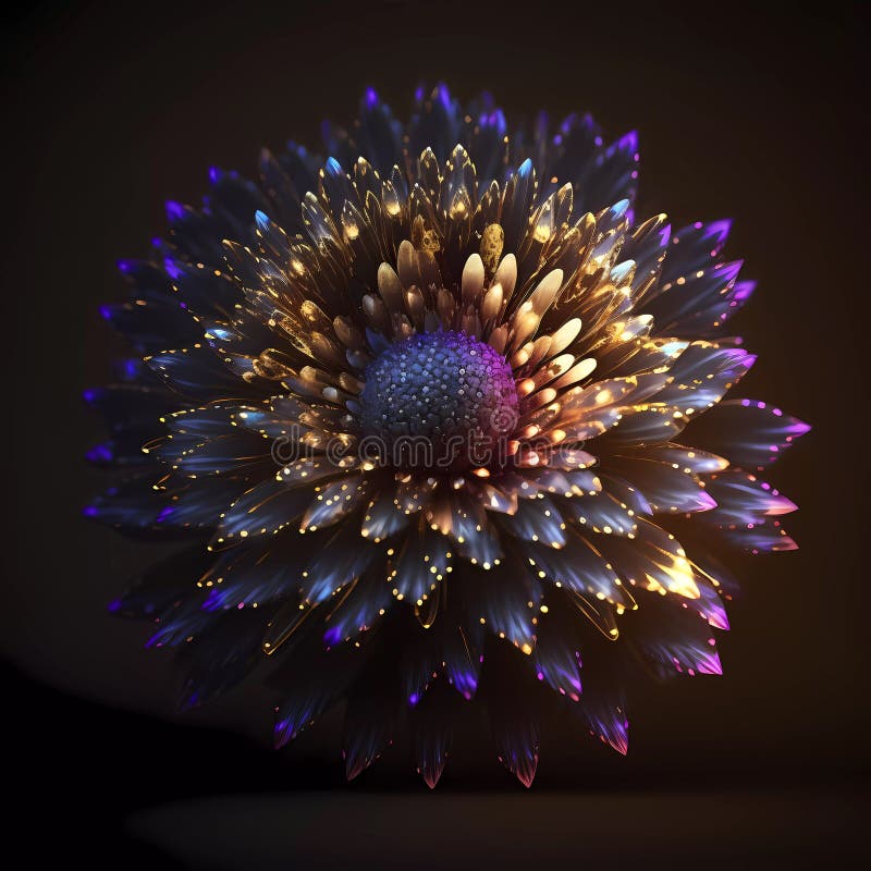 High-end Gorgeous Symmetrical Particles All Placed Flower Warm Material ...