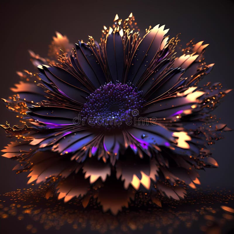 High-end Gorgeous Symmetrical Particles All Placed Flower Warm Material ...