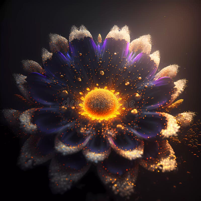 High-end Gorgeous Symmetrical Particles All Placed Flower Warm Material ...