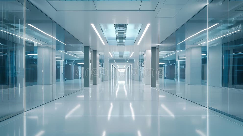 High-end Gpu Server Data Center, Symmetrical Interior with Realistic ...