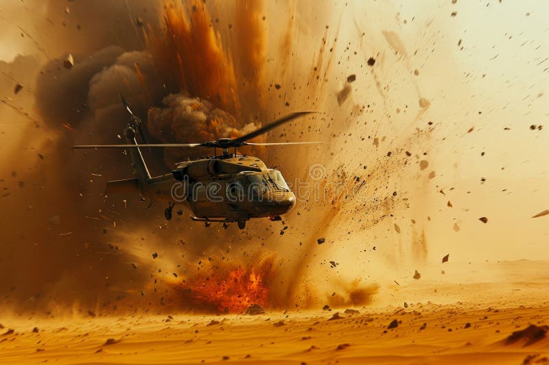 High-end Helicopter Strike with Cinematic Motion, Black Smoke, and Epic ...