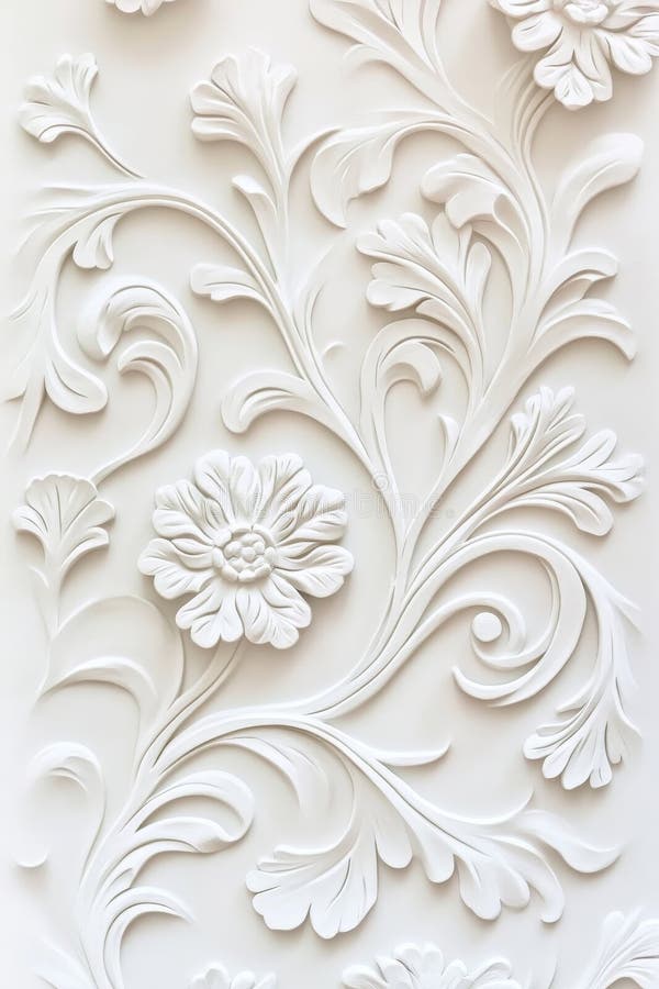 A High-end Interior Showcasing Rococo-style Gypsum Mouldings, White ...