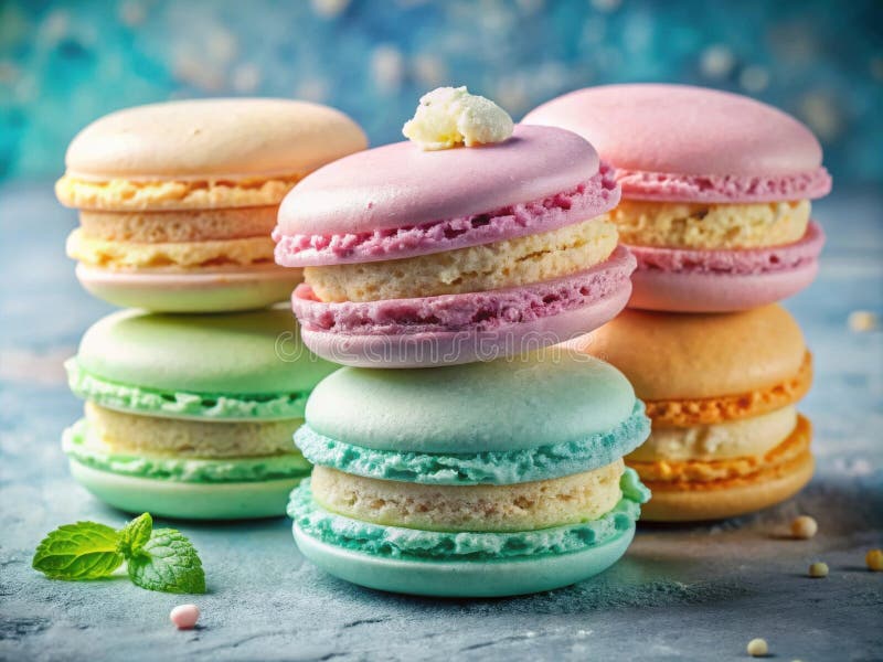 A High End 8K Image of a Delicate Ice Cream Macaron Stock Photo - Image ...
