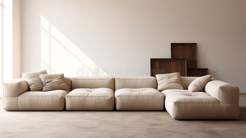 High End Large Modern Comfy Fixed Organic Modular Sofa Stock ...